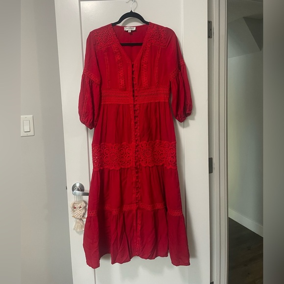 yichengsenlin | Dresses | Red Midi Dress | Poshmark